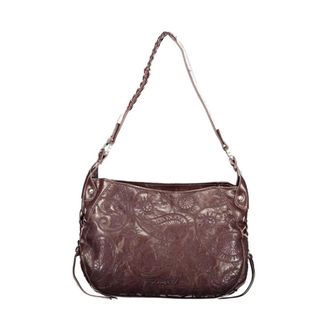 Desigual Sac bandouli&egrave;re fleuri emboss&eacute; - Femme - Sacs - Brun - Taille: ONE Size