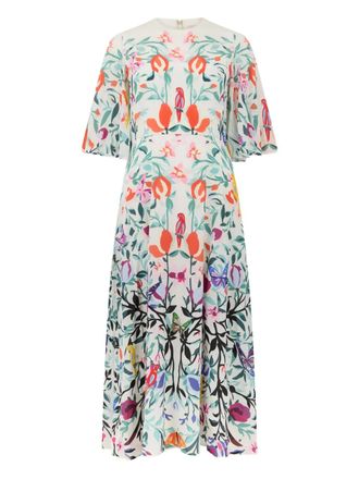 Valentino Garavani robe &agrave; fleurs imprim&eacute;es - Blanc