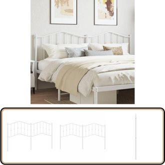 vidaXL Vidaxl - Tête de lit métal blanc 160 cm - Tête De Lit - Lit Double - Tête De Lit Métal - Têtière De Lit - Décoration Chambre