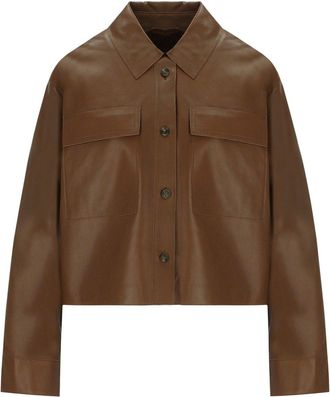 Weekend by Max Mara VESTE EN CUIR PIOVRA MARRON MAX MARA WEEKEND