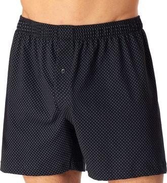 Schiesser Herren Boxershorts schwarz Reine Baumwolle Gemustert