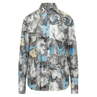 Tory Burch Femme, Blouses et Chemises, Multicolore, Taille: 42 FR Chemise D&eacute;contract&eacute;e Bleue