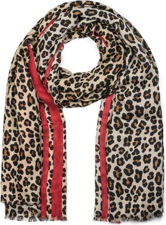 styleBREAKER Schal Weicher Schal mit Leoparden Print und Streifen