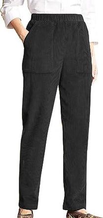 Generic Pantalon en velours côtelé pour femme - Taille élastique - Pantalon large pour femme - Grande taille - Pantalon de jogging extensible à taille haute -