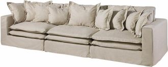 Massivmoebel24 Sofa 3-Sitzer 341x117x90 beige sylt