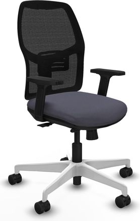 Piqueras y Crespo Alfera B&uuml;rostuhl mit Lendenwirbelst&uuml;tze mit 2D-Armlehnen, ausgestattet mit Syncro/Traslack und Schneideschaum, mit 65 mm Nylon-Rollen, Schwarz/Dunkelg