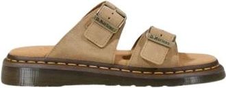 Dr. Martens Homme, Chaussures, Beige, Taille: 44 EU Sandales Plates en Cuir avec Brides