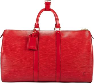 Louis Vuitton Crossbody Bags - Keepall Black Stitchings 45 - Gr. unisize - in Rot - f&uuml;r Damen