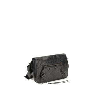 Balenciaga Mens Black Lamb Ovis Aries Shoulder Bag