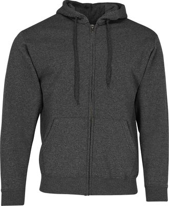 Fruit Of The Loom Classic Hooded Sweat Jacket, Farbe:dunkelgrau meliert, Größe:2XL