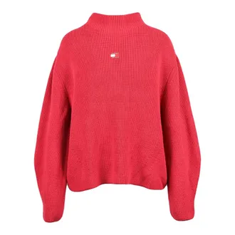 Tommy Jeans Femme, Pulls, Rouge, Taille: 38 FR Pull Col Roul&eacute;