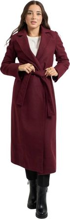 Yes-Zee YES Zee, Femme, Manteaux, Rouge, Taille: 46 FR Long Coat with Belt