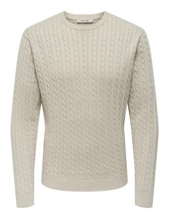 Only & Sons Onsloui Reg 12 Cabel Crew Knit Noos