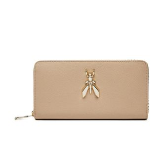 Patrizia Pepe Femme, Accessoires, Beige, Taille: ONE Size Portefeuille en cuir avec fermeture &eacute;clair