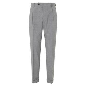 Berwick 1707 Homme, Pantalons, Gris, Taille: XL Pantalon &agrave; pinces et d&eacute;tail de cordelette