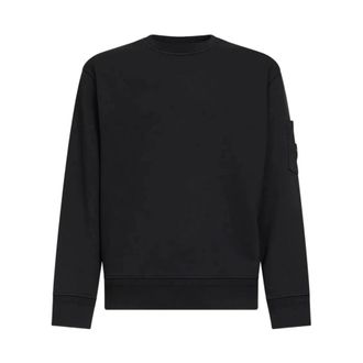 C.P. Company Sweatshirt mit Druckknopf-Patch und Rundhalsausschnitt - - Sweatshirts & Hoodies - Herren - Schwarzk - S