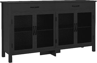 HOMCOM Buffet Bas Meuble de Rangement 4 Portes avec étagères réglables et 2 tiroirs pour Salon Cuisine Salle à Manger - Style Industriel - 150 x 40 x 85 cm N