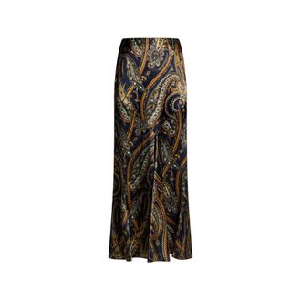 Etro Silk-blend Satin Maxi Skirt With Paisley Print