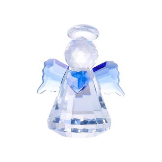 Generic Kristall-Engel Figur | 6,8 cm Sammlerfigur | Herz-Engel Statue | Geschenk f&uuml;r Weihnachten & Geburtstag, Tischdekoration, Geschenk Weihnachten (Blau)