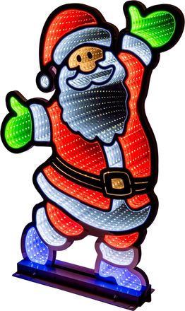 Star-Max LED Weihnachtsmann Infinity Effekt, Weihnachtsdekoration für Innenbereiche, beidseitig beleuchtet, inkl. Timerfunktion, 3m Zuleitung und Standsockel, 