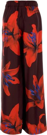 Alexander McQueen Burgundy-Firered Exterior: Silk Pantaloni Trousers