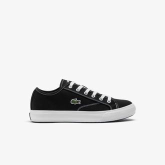 Lacoste Backcourt Sneaker f&uuml;r Herren, Canvas, niedrig geschnitten (Schwarz)