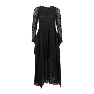 High Schwarzes Blumen Spitzenkleid - - Dresses - Damen - Schwarzk - XS