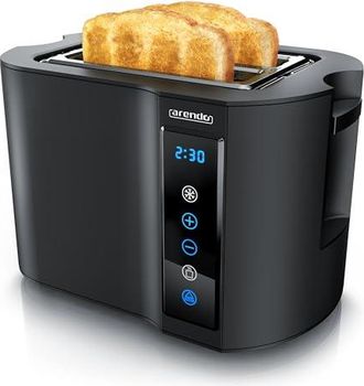 Arendo Touch Toaster 2 Scheiben Edelstahl - Touchpanel - digital Display Restzeitanzeige - 800 W - Doppelwandgehäuse - mit Brötchenaufsatz - 7 Bräunungsgrade