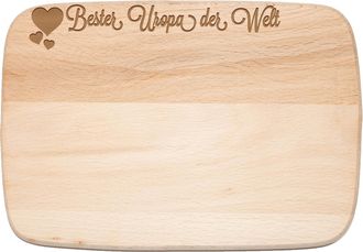 Mr. & Mrs. Panda Frühstücksbrett Uropa - Geschenk, Urgroßeltern, Holzbrett, Frühstücksbrettchen, Großvater, Schneidebrett Holz, Schneidebrett