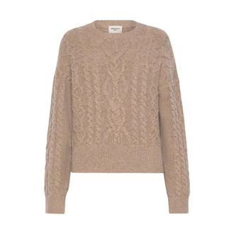 Max Mara Wollpullover mit Zopfmuster - - Knitwear - Damen - Braun - M