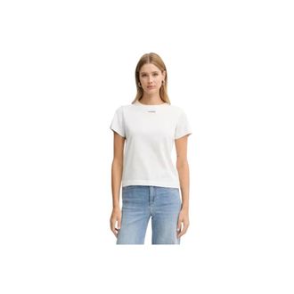 Pinko Pinko, Femme, Tops, Blanc, Taille: 38 FR Mini Logo T-shirt