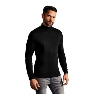 Promodoro Rollkragen Langarmshirt Herren, Schwarz, XXL