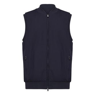 Fedeli &Auml;rmellose Nylon Zip Jacke - - Jackets - Herren - Blau - 2XL