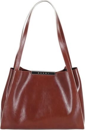 Marni Shopper & Totes - Bordeaux Shiny Leather Tote Bag - Gr. unisize - in Rot - f&uuml;r Damen