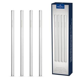 Villeroy & Boch Purismo Bar, pailles en verre longues, ensemble de 4 pi&egrave;ces, 20 cm, cristallin