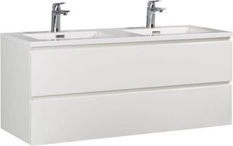 Badplaats Badezimmer Badm&ouml;bel-Set Angela 120cm - Hochglanz Wei&szlig; - Untersch