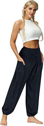 Generic Pantalon L&eacute;ger Femme Fluide &Eacute;t&eacute; Chic Lin Sports De Fitness dhiver en Cours DEx&eacute;cution V&ecirc;tements De Plein Pantalons Surv&ecirc;tement avec Poches Ensemble Li