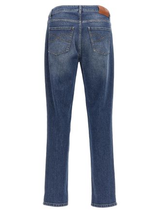 Brunello Cucinelli Mens Blue Cotton Slim Fit Jeans Clothing