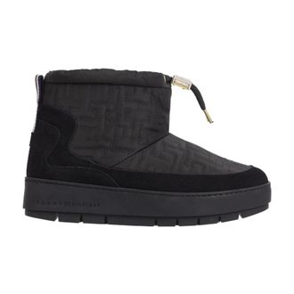 Tommy Hilfiger Schwarze Monogramm Stiefeletten - - Shoes - Damen - Schwarzk - 39 EU