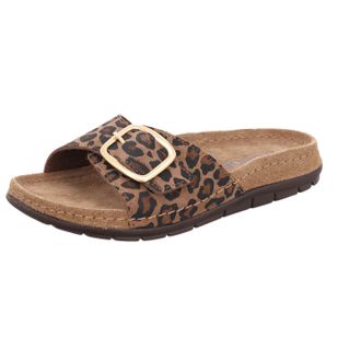 Rohde Pantolette ROHDE RODIGO-D, Damen, Gr. 37, leo, Leder, Schuhe Pantolette, Sommerschuh, Strandschuh mit Leo-Muster