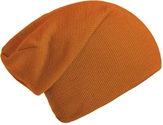 DonDon Bonnet Homme Bonnet Femme Bonnet hiver Slouch Beanie orange marron
