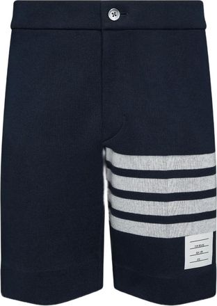 Thom Browne short &agrave; d&eacute;tail 4 bandes signature - Bleu