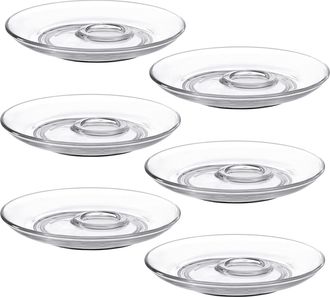 Leonardo Senso Untertasse, spülmaschinengeeignete Glas-Unterteller für Tassen und Kaffee-Gläser, 6er Set, Ø 145 mm, 024015