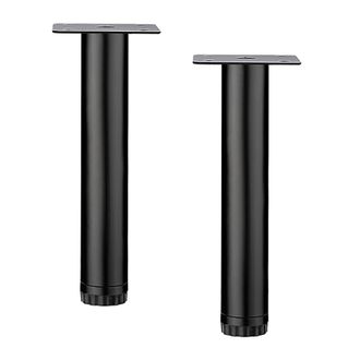 Generic Schwarze Sofabeine Aus Metall (10, 12, 13 cm) - Ersatz F&uuml;r M&ouml;bel Wie B&uuml;cherregale, Tische, Schr&auml;nke, Kommoden Mit Verstellbaren, Rutschfesten Fu&szlig;kappe
