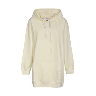 Msgm Baumwoll-Hoodie mit gerippten B&uuml;ndchen - - Sweatshirts & Hoodies - Damen - Beige - 2XS