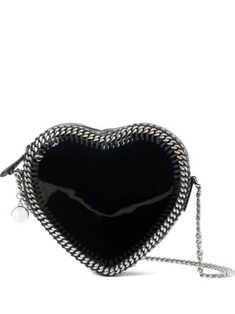 Stella McCartney Falabella Heart Umh&auml;ngetasche mit Kettenriemen - Schwarz