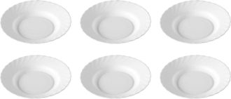 Luminarc Suppenteller Teller tief Trianon, Ø 22,5cm, Opalglas, weiß (6 Stück)