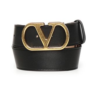 Valentino Garavani Femme, Accessoires, Noir, Taille: 80 CM VLogo 40 Reversible Leather Belt