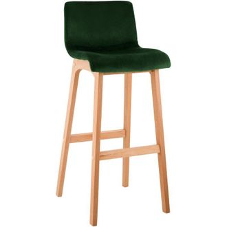 Clp Tabouret de bar Hover velours pi&egrave;tement 4 pieds Natura Vert