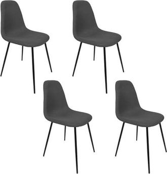 The Home Deco Factory HD0476, Set mit 4 modernen grauen Stühlen, Elegantes und ergonomisches Design, optimaler Komfort, pflegeleicht, ideal für Zuhause oder Büro, Größe 44 